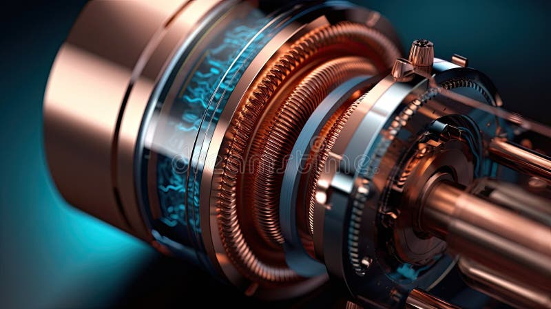 Futuristic Power Unleashed: a Close-Up of Cutting-Edge Electric Motor ...