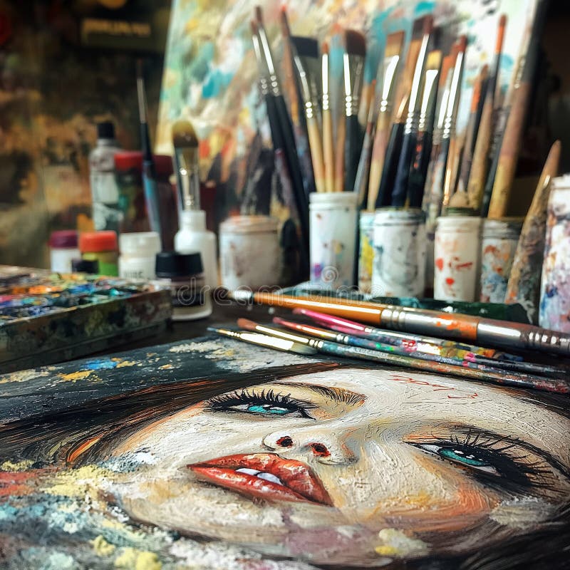 Image that Focuses on the Small Details of the Creative Process Stock ...