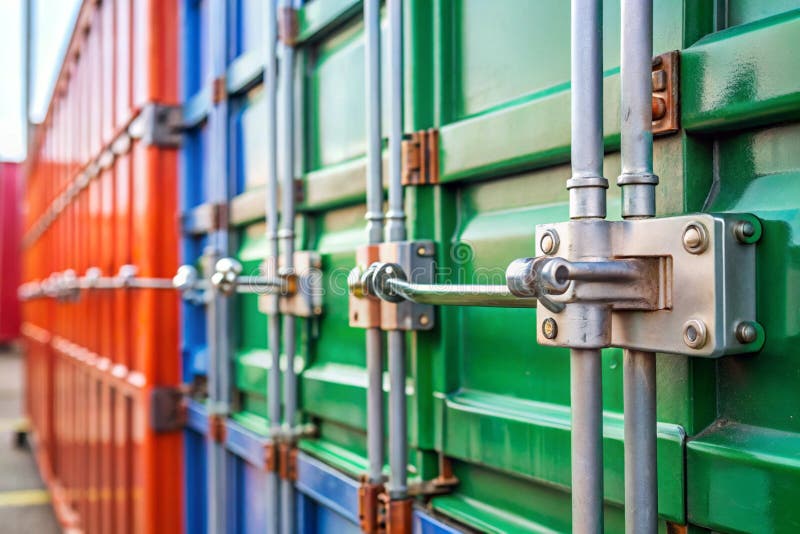 Container Handles Used To Lock the Scene Stock Illustration ...