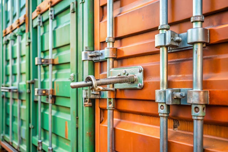 Container Handles Used To Lock the Scene Stock Illustration ...