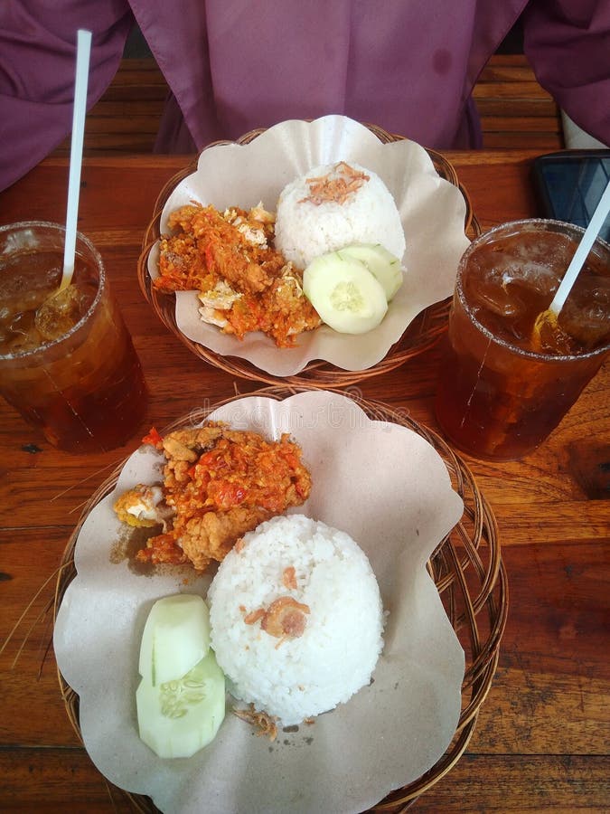 This Image is a Food Image from Indonesia Called Ayam Geprek Stock ...