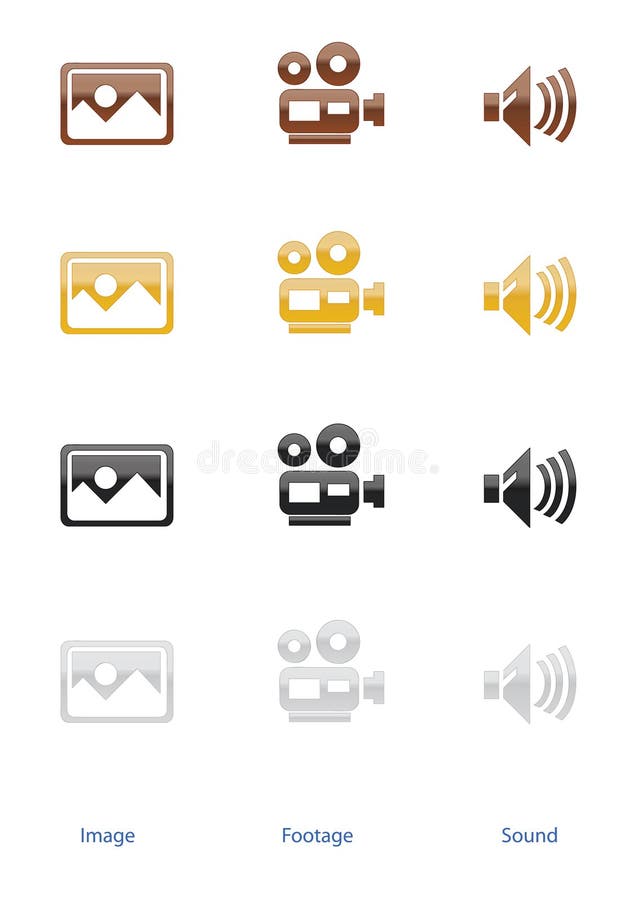 Image, Footage and Sound Icons Stock Illustration - Illustration of ...