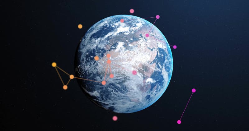 Image of Forming Digital Connections, Earth Surrounded by Global ...