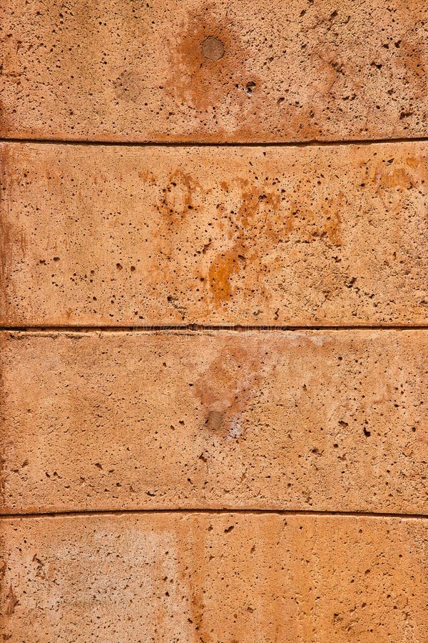 Four Orange Bricks Close Up of Horizontal Stone Wall with Textured ...