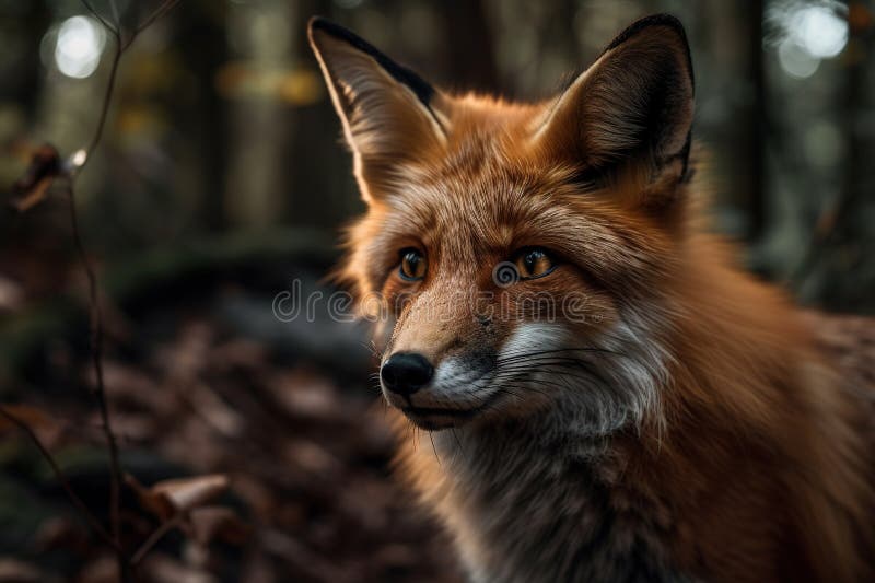 Image of a Fox in the Forest on Natural Background. Wild Animals ...