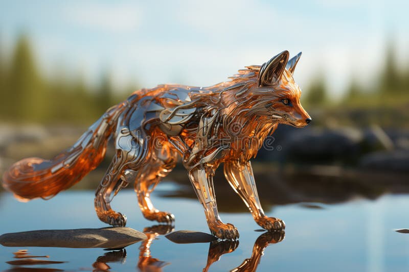 Image of Fox that is a Futuristic Machine of the Future World. Wildlife ...