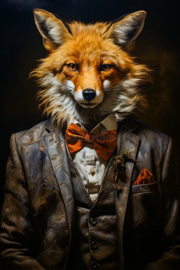 Image of Fox Wearing Suit and Bow Tie. Generative AI Stock Photo ...