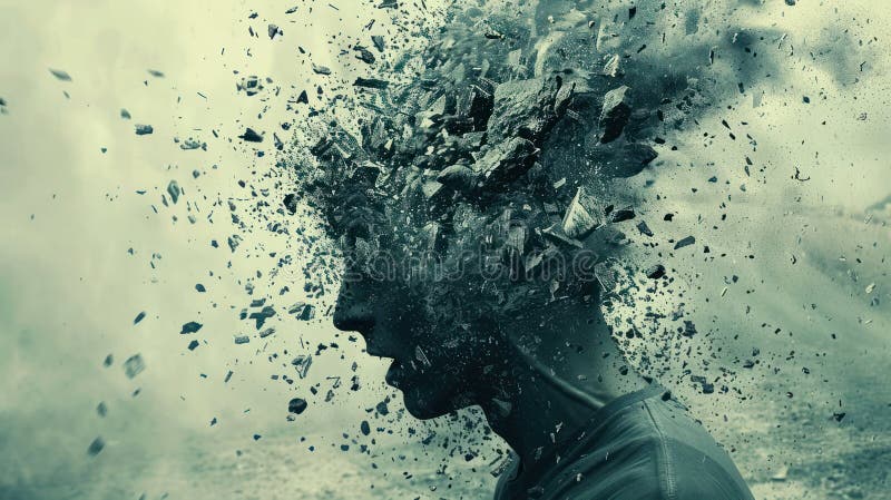 Fragmented Mind: Surreal Depiction of Psychological Turmoil Stock ...