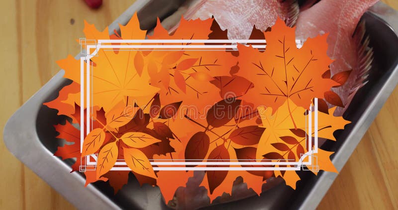 Image of Frame with Fall Leaves Over Fish Stock Image - Image of frame ...