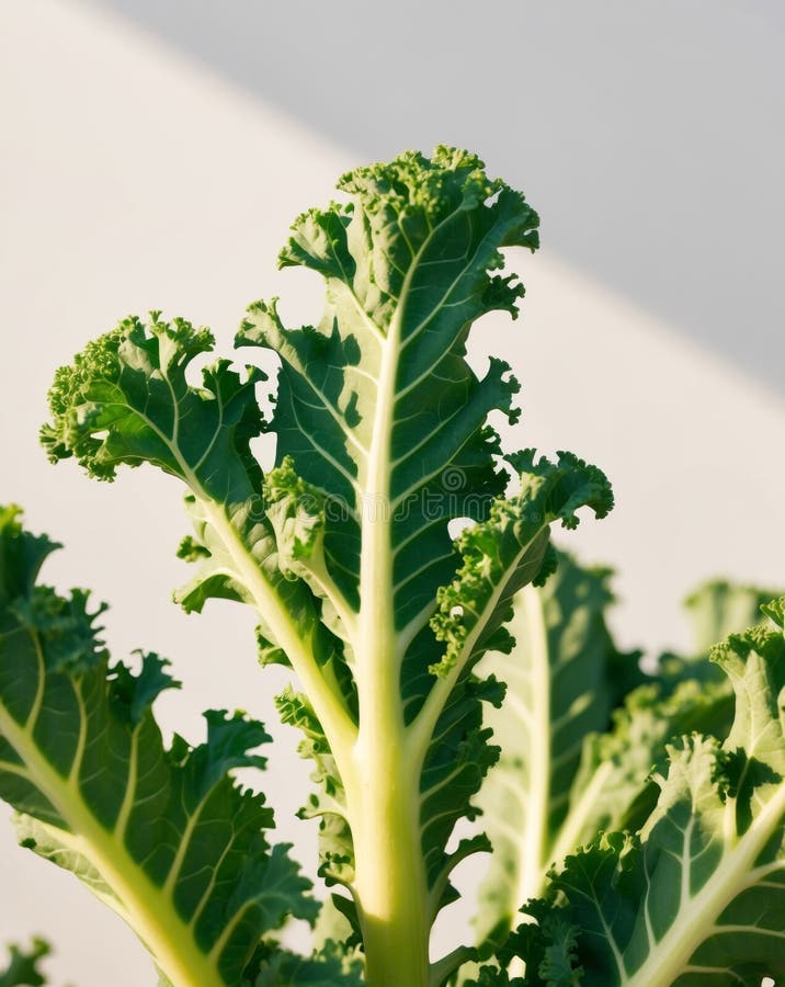 An Image of Fresh Kale Leaves in the Sunlight. Stock Image - Image of ...