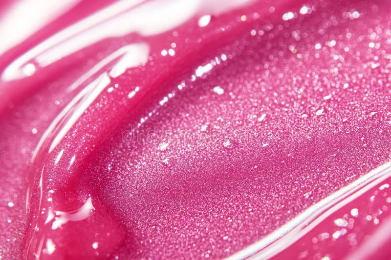 Image of Fresh Lip Gloss Smear of Bright Pink Color. Texture for ...