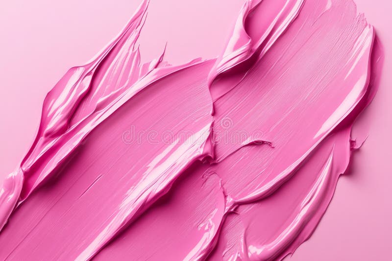 Image of Fresh Lip Gloss Smears of Matt Pink Color. Texture for ...