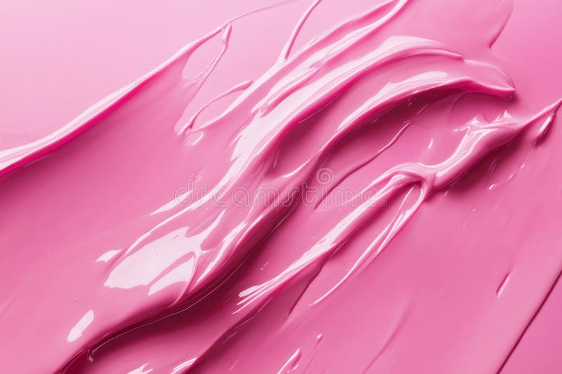 Image of Fresh Lip Gloss Smears of Matt Pink Color. Texture for ...