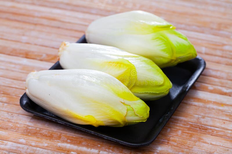 Image of Fresh Raw Endive on the Wooden Table Stock Image - Image of ...