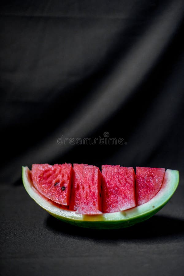 An Image of a Fresh Sliced Red Watermelon on a Table Stock Image ...