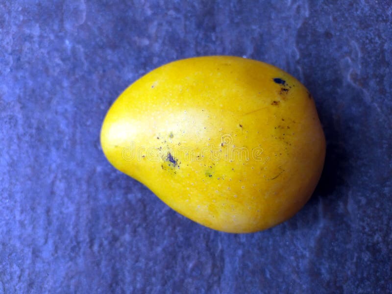 Fresh Sweet Yellow Mango Isolated on Stone Background Stock Image ...
