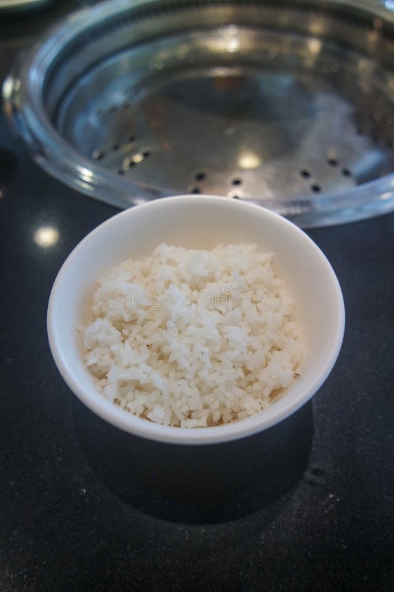 An Image of Freshly Cooked Rice in a Bowl Stock Photo - Image of cook ...