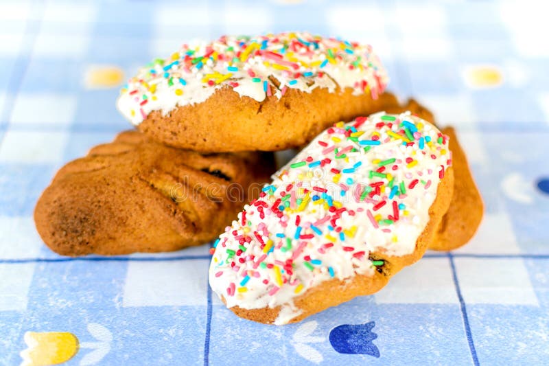 Image of Freshly Made Tea Pastries Exposed in Blue Table Background ...