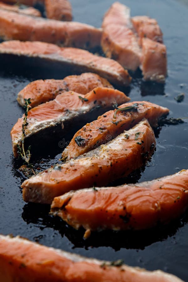 Image of Fried Fish. Pieces of Fish Fillet Fried on Fire Stock Image ...