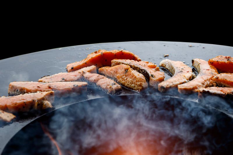 Image of Fried Fish. Pieces of Fish Fillet Fried on Fire Stock Photo ...