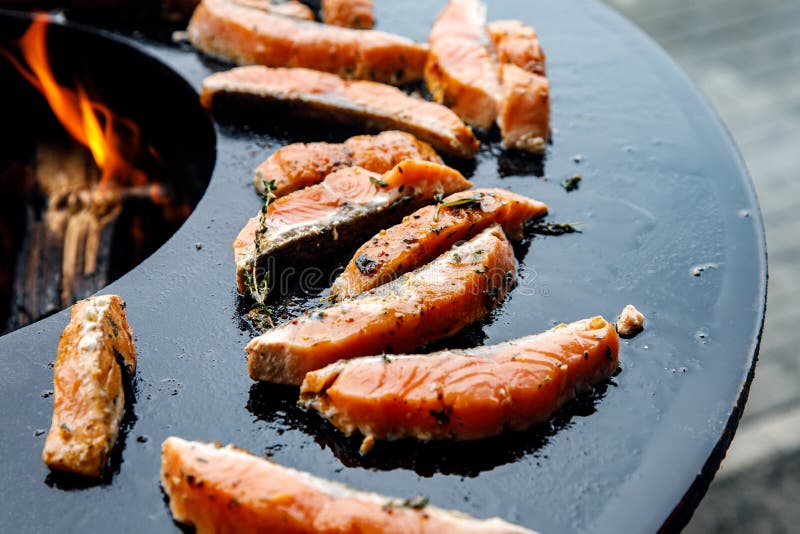 Image of Fried Fish. Pieces of Fish Fillet Fried on Fire Stock Photo ...