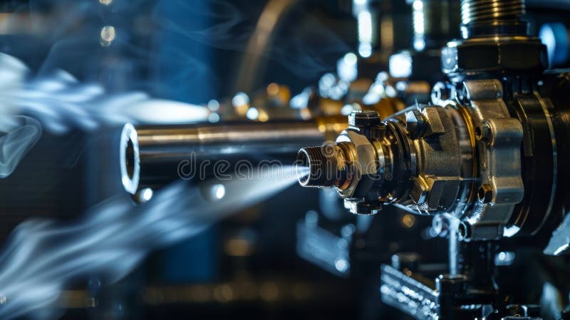 An Image of a Fuel Injector in Action Capturing the Splitsecond Burst ...