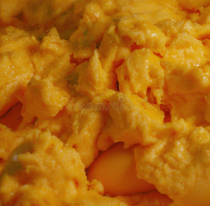 Image of Full Frame of Close Up of Fresh Scrambled Eggs Stock Photo ...