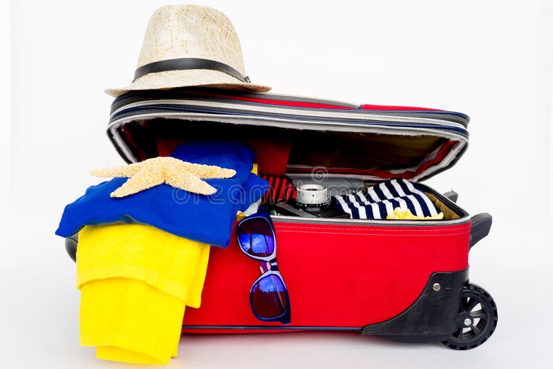 Full packed suitcase stock image. Image of departure - 103957041