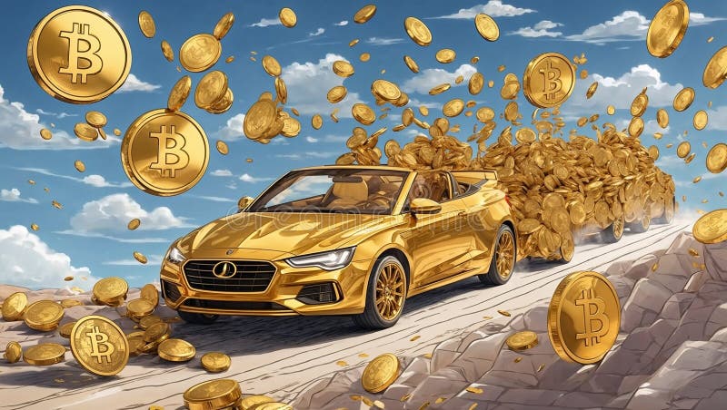 Image of a Future Electric Car Covered in Gold Stock Image - Image of ...