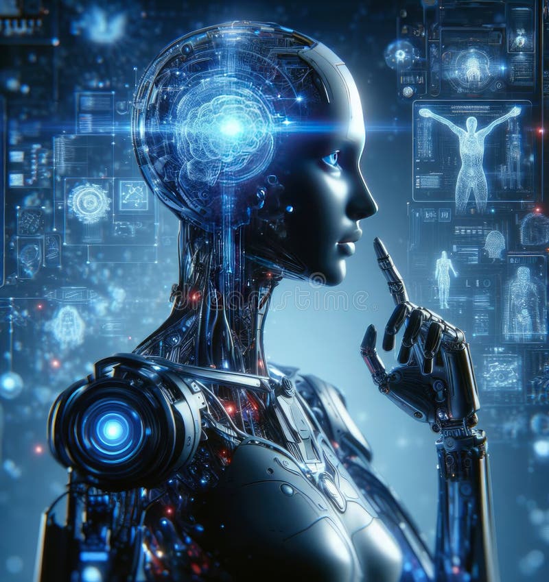 Futuristic Artificial Intelligence, Cyborg Bionic Human Robotic ...