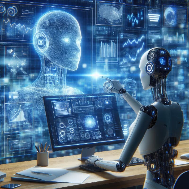 Futuristic Artificial Intelligence, Cyborg Bionic Human Robotic ...