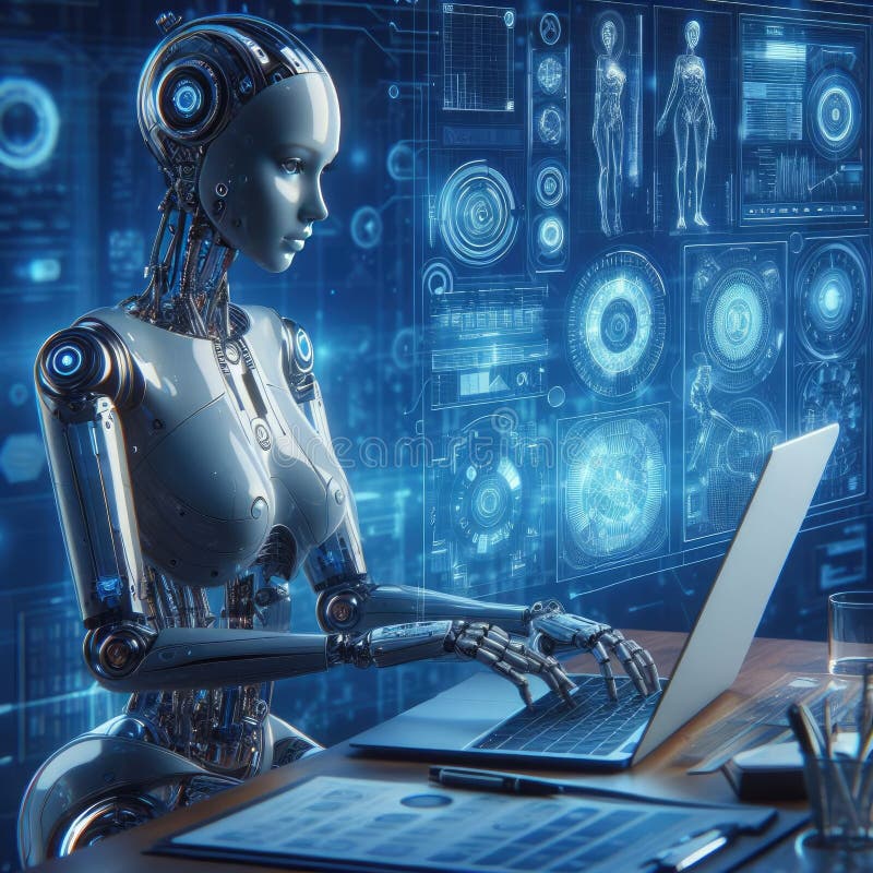 Futuristic Artificial Intelligence, Cyborg Bionic Human Robotic ...