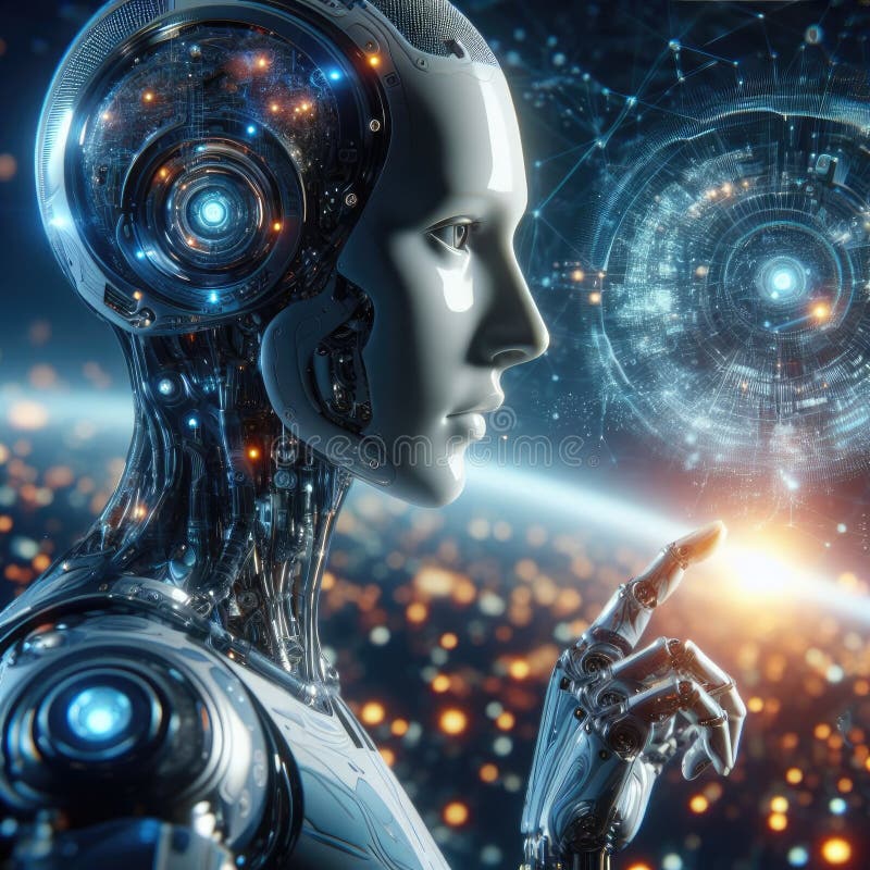 Futuristic Artificial Intelligence, Cyborg Bionic Human Robotic ...