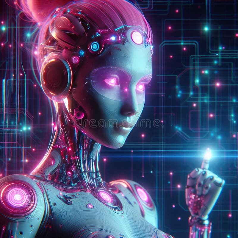 Futuristic Artificial Intelligence, Cyborg Bionic Human Robotic ...