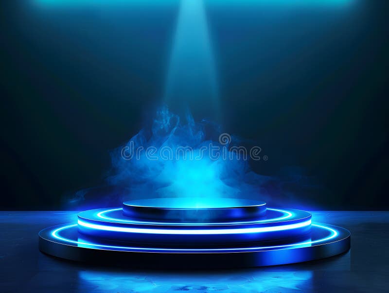 Image of a Futuristic Digital Technology Stage with Glowing Blue ...