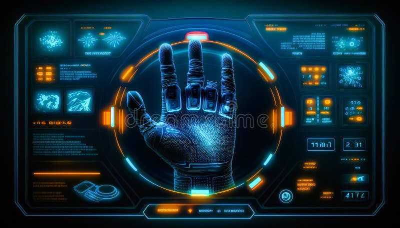 An Image of Futuristic Hand with Glowing Lights. Generative AI Stock ...