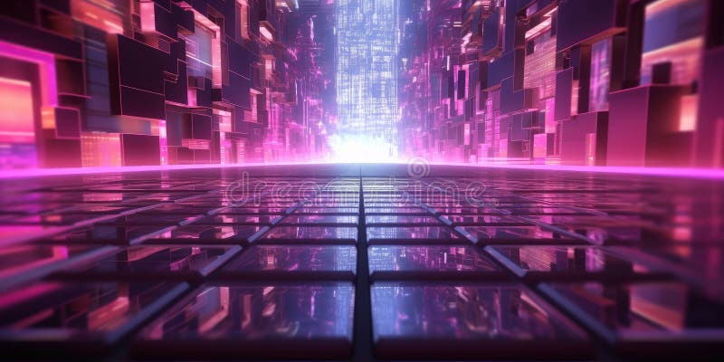 Image of Futuristic Square that Frame a Moving Generative AI Stock ...