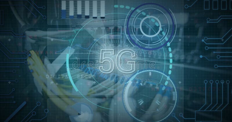 Image of 5g Diverse Data Processing on Digital Screen Stock Photo ...