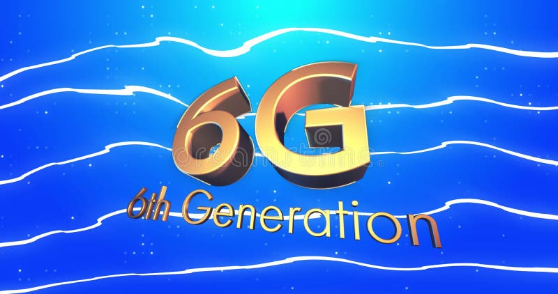 Image of 6g Generation Over Blue Background with Lines Stock ...