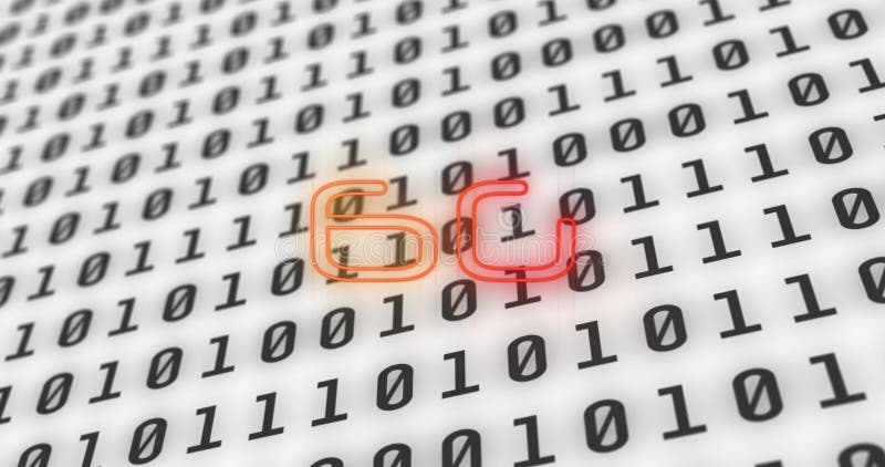 Image of 6g Neon Glowing Text Over Binary Coding Stock Image - Image of text, coding: 308295091