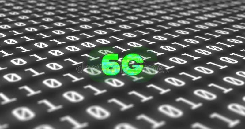 Image of 6g Text in Green Over Binary Coding Stock Illustration - Illustration of tech ...