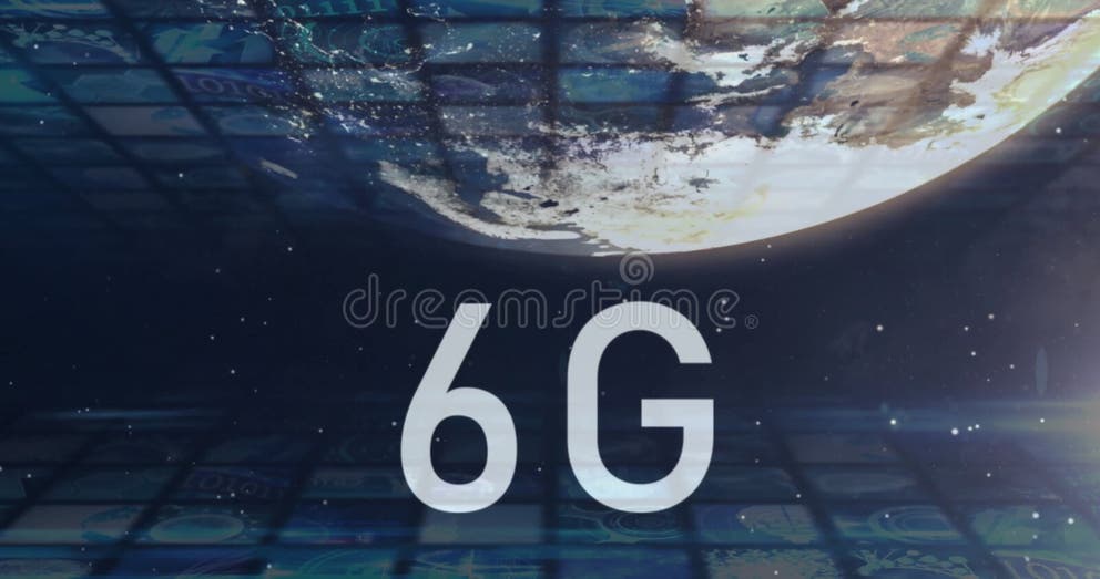 Image of 6g Text Over Globe and Squares Stock Image - Image of smart ...