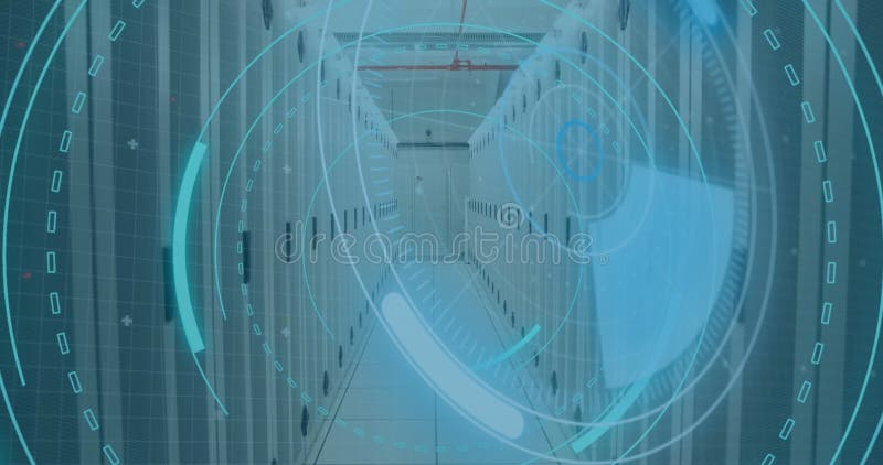 Image of 5g Text Over Round Scanner and Data Processing Against ...