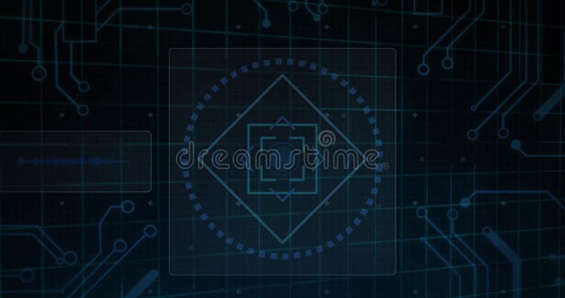 Image of 6g Text Over Round Scanner, Microprocessor Connections and ...