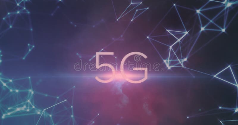 Image of 5g Text and Spot of Light Against Network of Connections ...