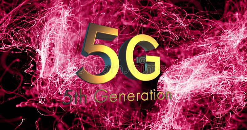Image of 5g 5th Generation Text Over Pink Networks of Connections Stock ...