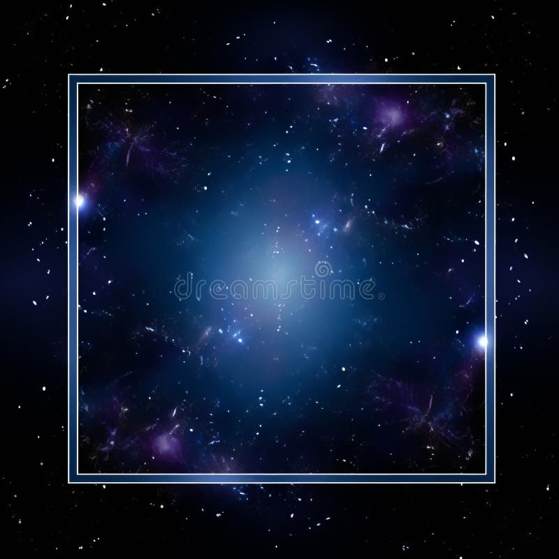An Image of a Galaxy with a Square Frame Around it Stock Illustration ...