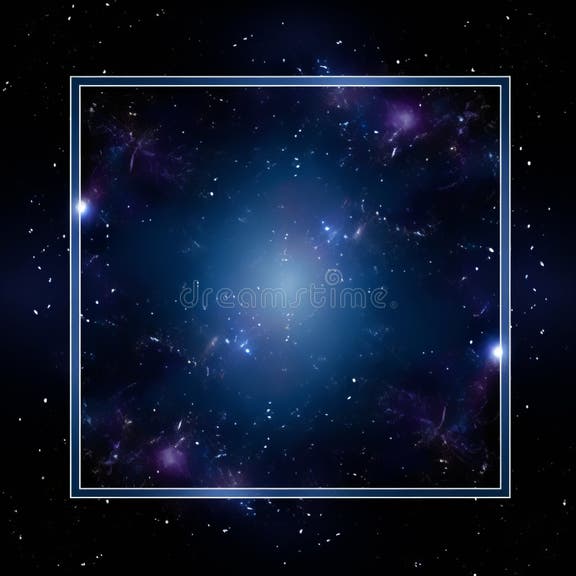 An Image of a Galaxy with a Square Frame Around it Stock Illustration ...