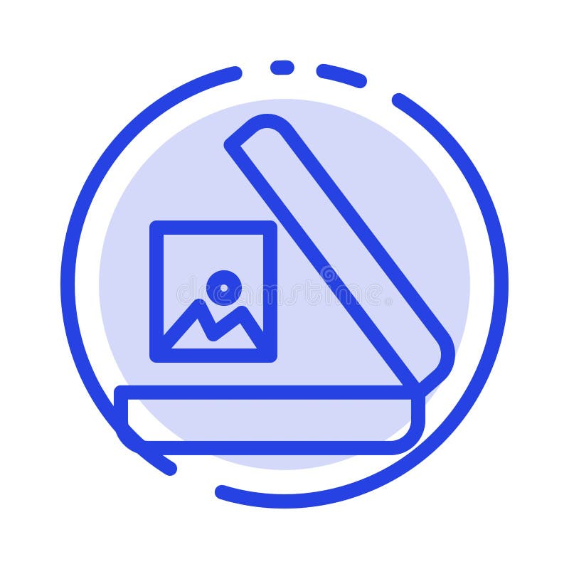 Image, Gallery, Picture Blue Dotted Line Line Icon Stock Vector ...