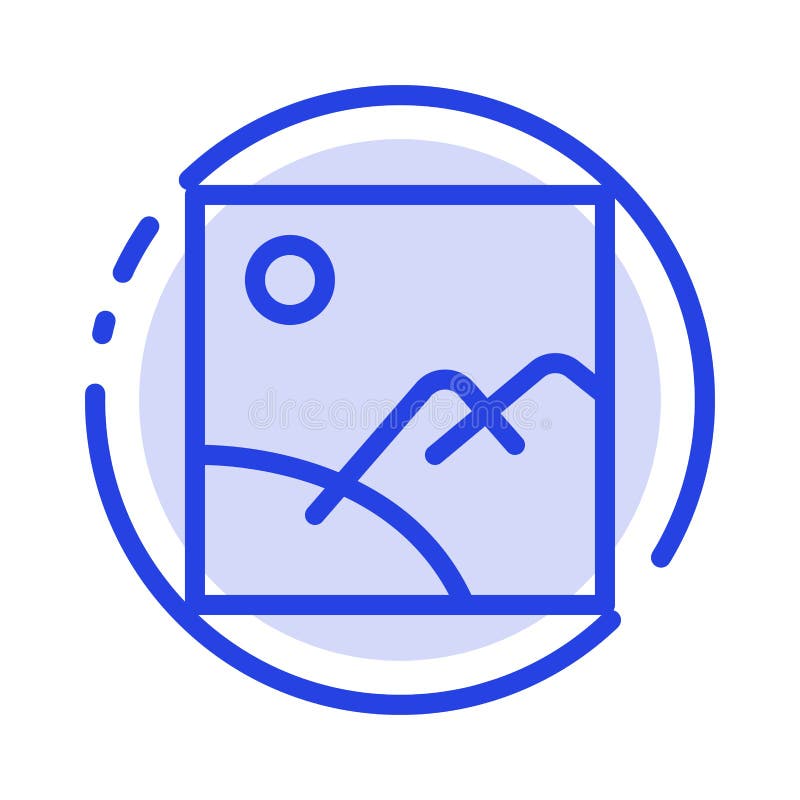 Image, Gallery, Picture, Sun Blue Dotted Line Line Icon Stock Vector ...